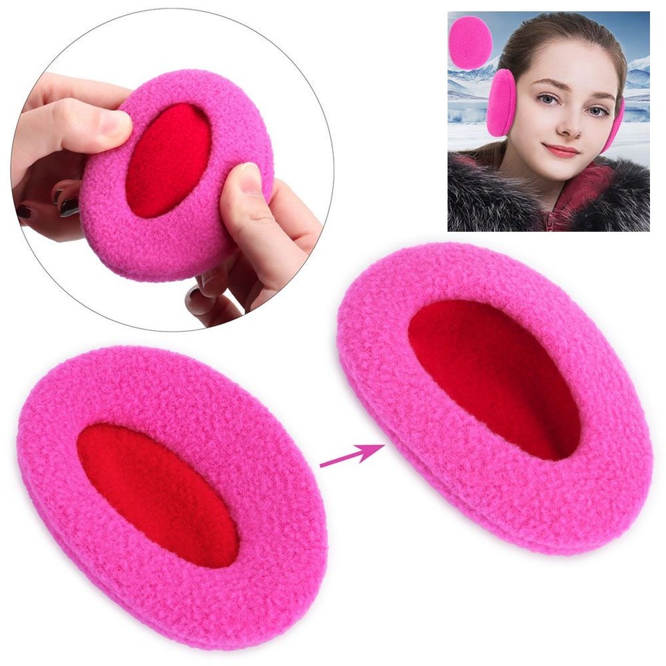 Mens Womens Ear Fleece Muffs Winter Ear Warmers Knitted Wrap Around ...