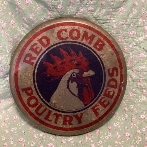 Red Comb Poultry Feeds METAL SIGN Advertising Agriculture | eBay