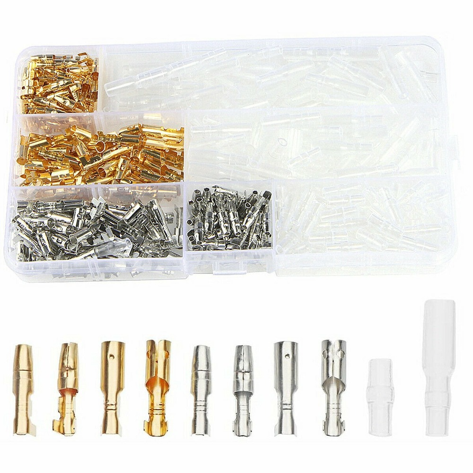 400PCS MOTORCYCLE WIRING 3.9MM HARNESS LOOM BRASS BULLET CONNECTORS ...