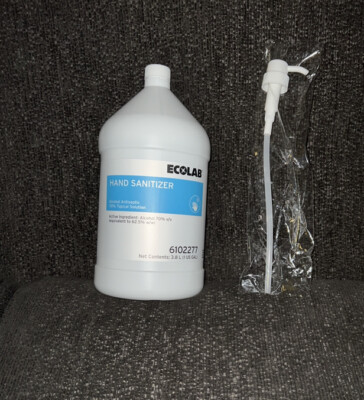 Ecolab Hand Sanitizer 1 Gallon With Pump Quick Drying Gel 128oz ...