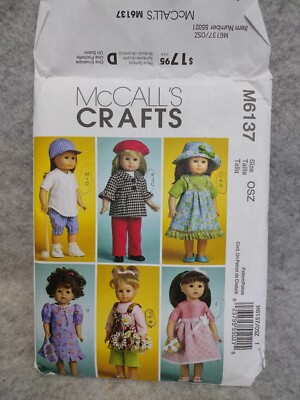 McCalls M 6137 Sewing Pattern for 18" Doll Outfit Dress Coat | eBay