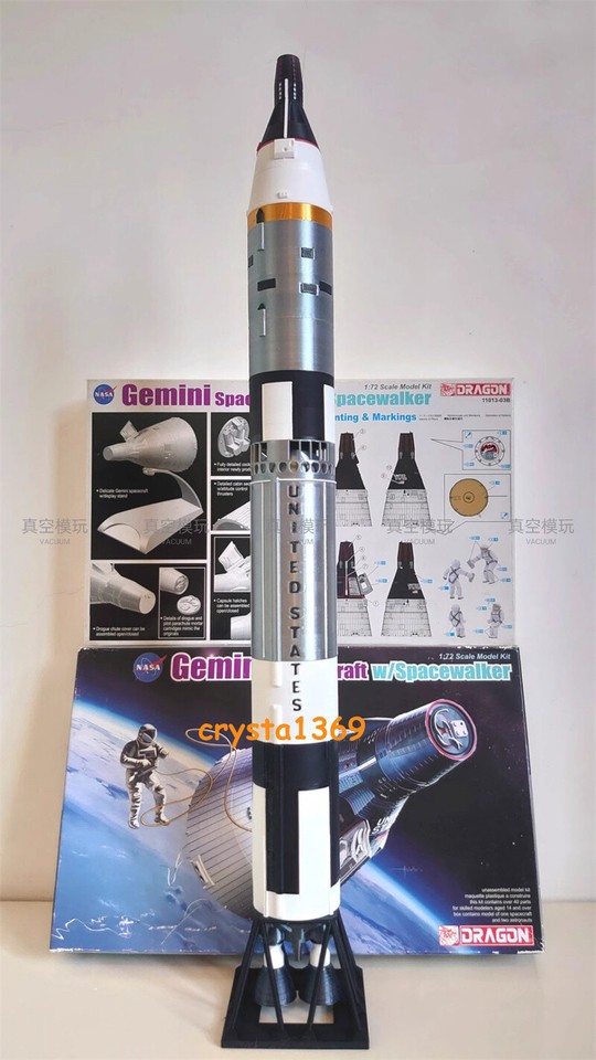 1/72 Scale Gemini TitanII Rocket Model Finished Painted Spacecraft PLA ...
