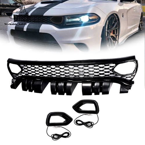 For 2015-2021 2022 Charger Scat Pack Front Upper Grille And 2×LED ...