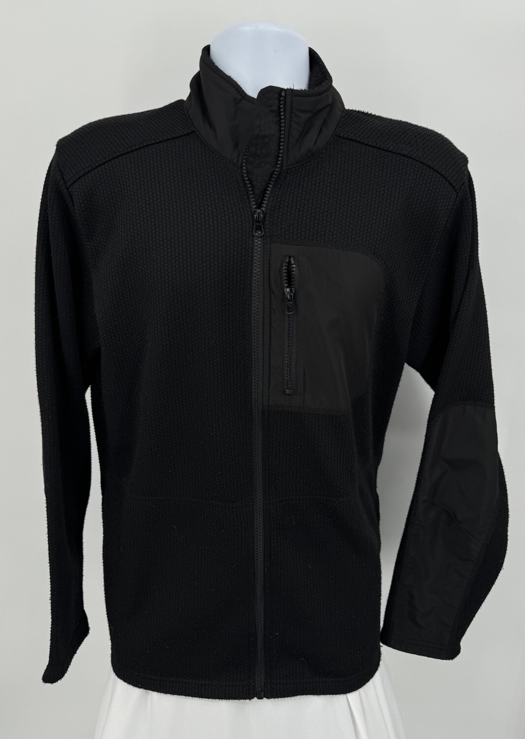 Kavu Men's Medium 1/4 Zip Sweater Pullover Black Pockets Outdoor Hiking ...
