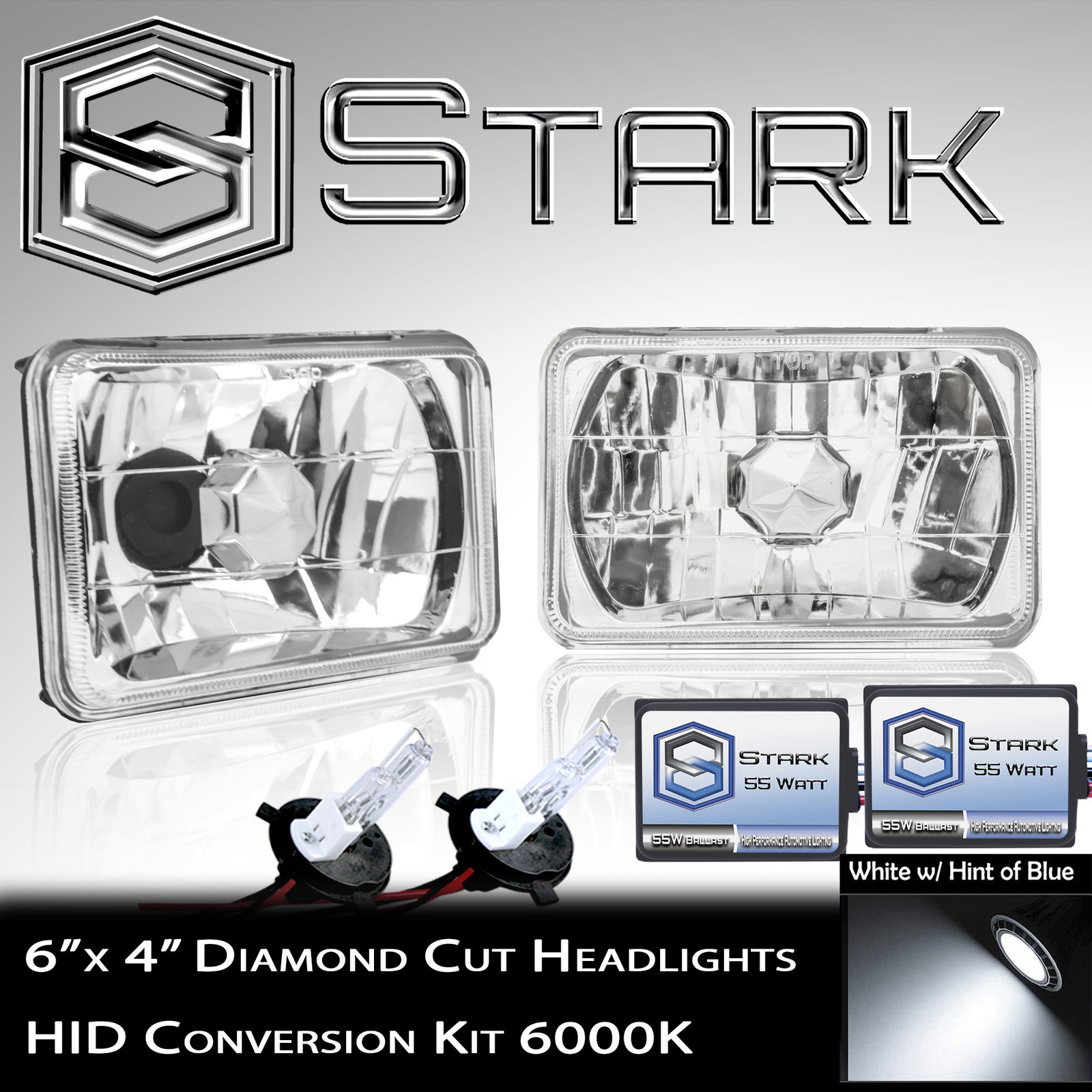 H4651 H4652 H4666 H4656 Head Light Glass Housing Diamond Lamp Chrome ...