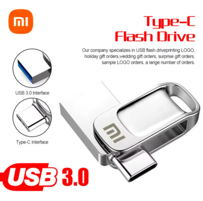 Original XIAOMI 2TB Metal Flash Drive USB 3.1 U Disk 2 IN 1 1024GB ...