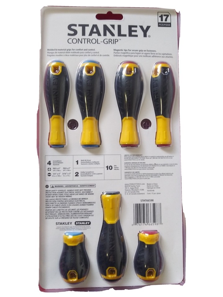 Stanley Control-Grip 17 PCS Screwdriver Set New STHT66598 | eBay