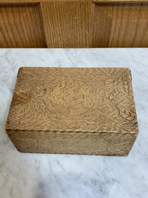 Vintage Grammes & Son Wizard Pyrography Wooden Post Card Box | eBay