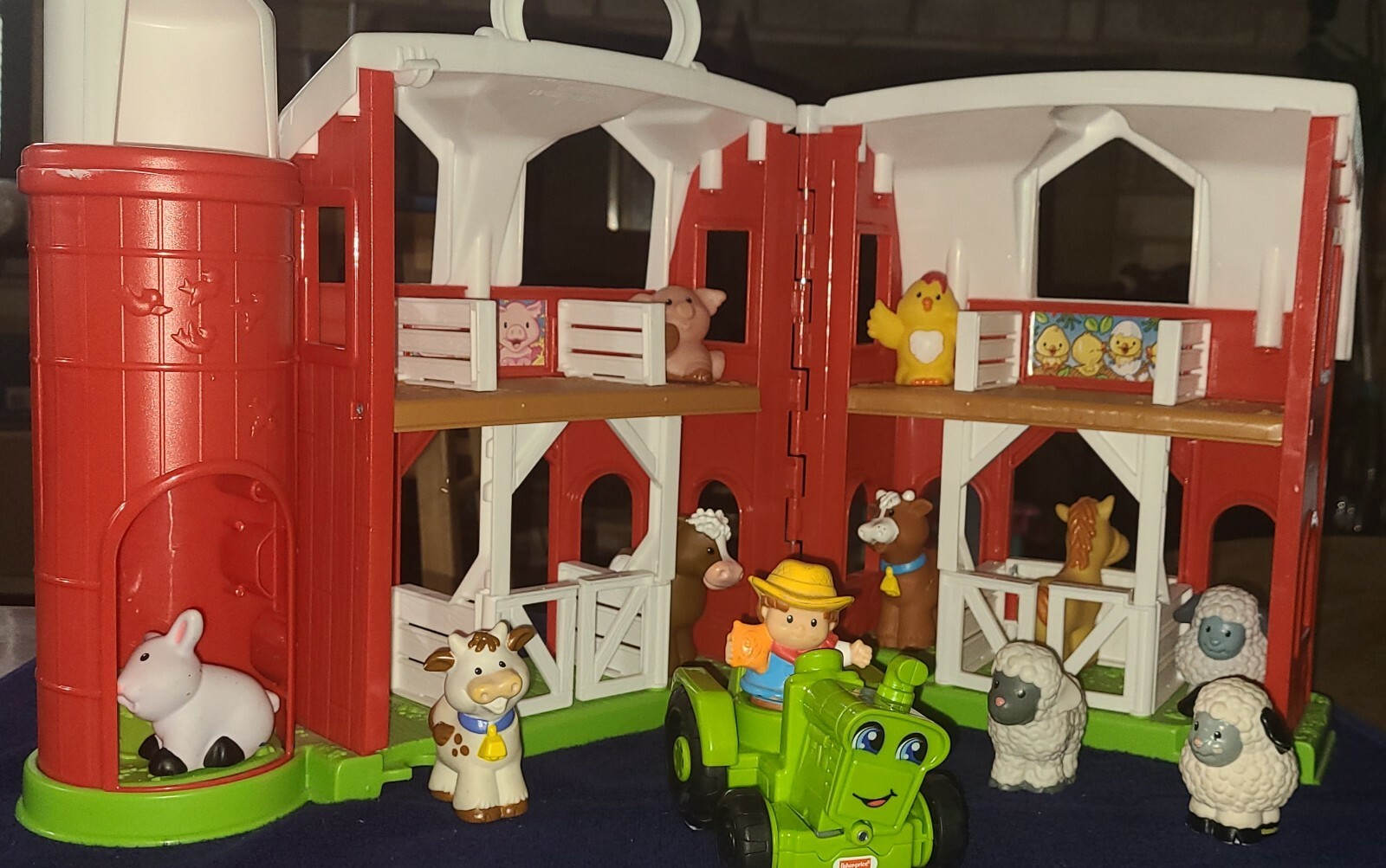 Fisher Price Little People Farm House Barn W/Silo Animals & Farmers Lot ...