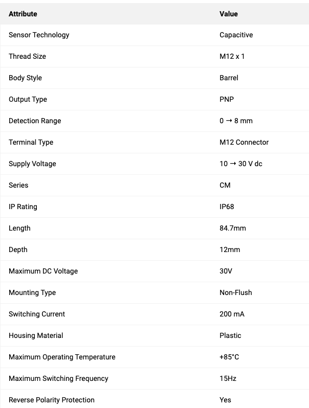 Cm12-08ebpkc1 SICK Demo Capacitive Proximity Sensor Switch 6051030 ...