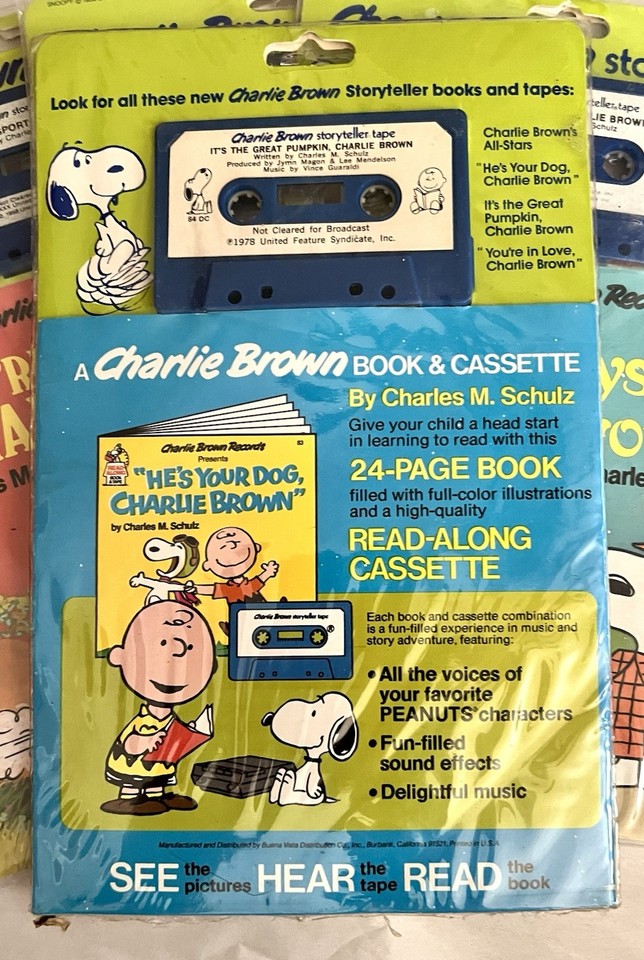 Lot Of 4 Snoopy Charlie Brown Read long Storybook w Audio CASSETTE ...