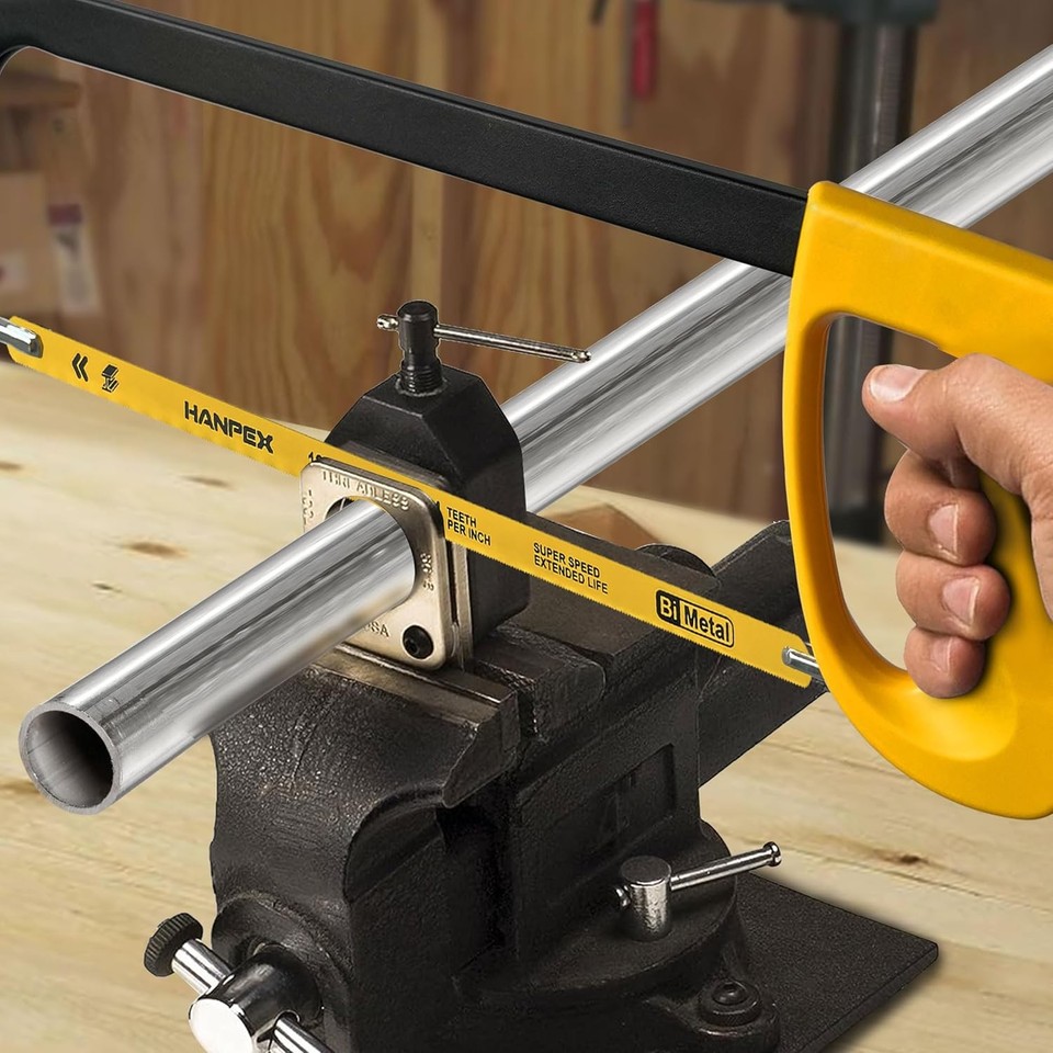 12in. High-Tension Hacksaw Frame with 24 TPI Bi-metal Blade, Hand Saw ...