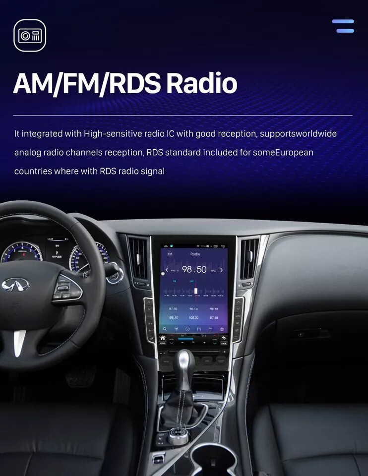12.1''Android Car Radio Stereo Tesla Style GPS 256G For Infiniti Q50 ...