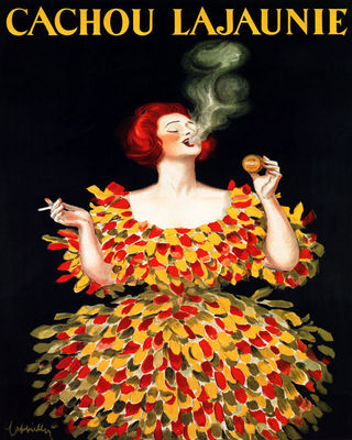 POSTER CACHOU LAJAUNIE FRENCH CANDY SMOKER FRESH BREATH VINTAGE REPRO ...