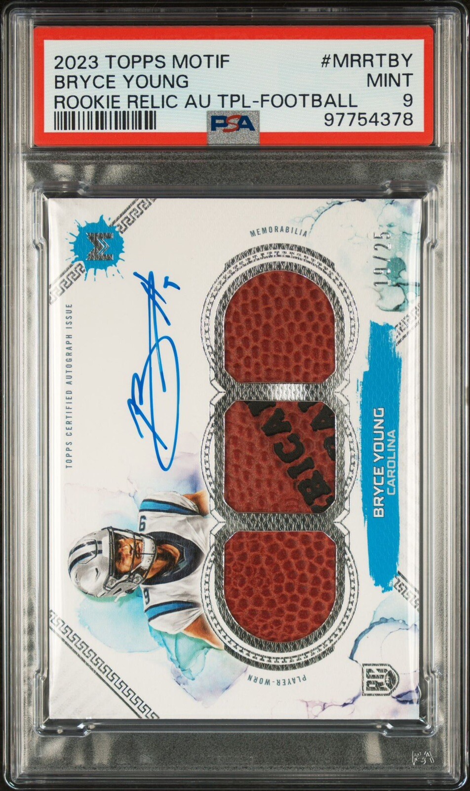 2023 Topps Motif Bryce Young Rookie Triple Patch RPA /25 PSA 9 POP 1 ...