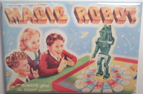 Magic Robot Board Game Box 2"x3" MAGNET Refrigerator Locker Retro | eBay