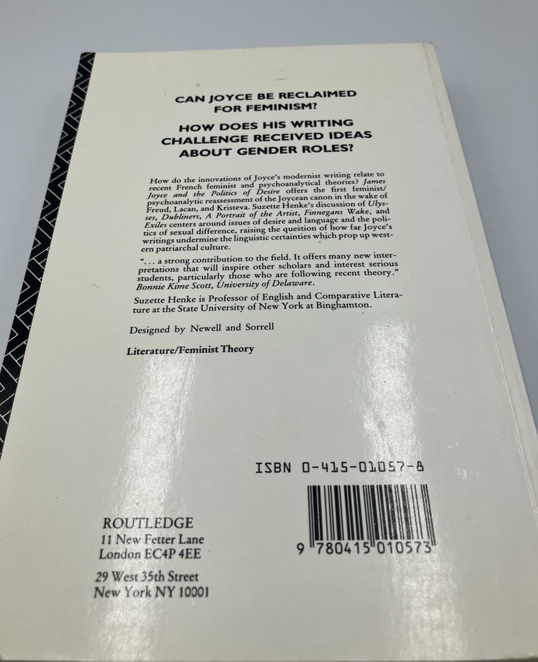 Feminist Theory Paperback James Joyce and the Politics of Desire ...