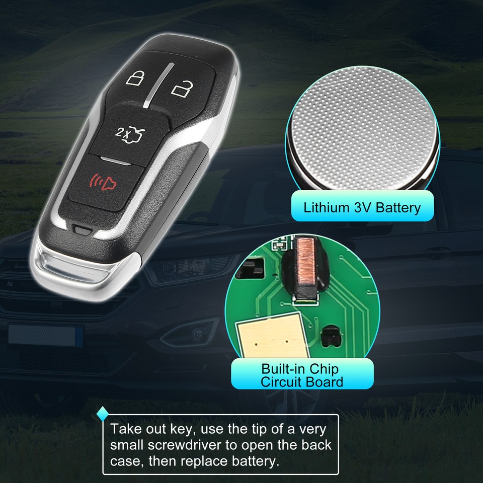 4 Buttons 49 Chip Car Keyless Entry Remote Key Fob ONE Custom for Ford ...