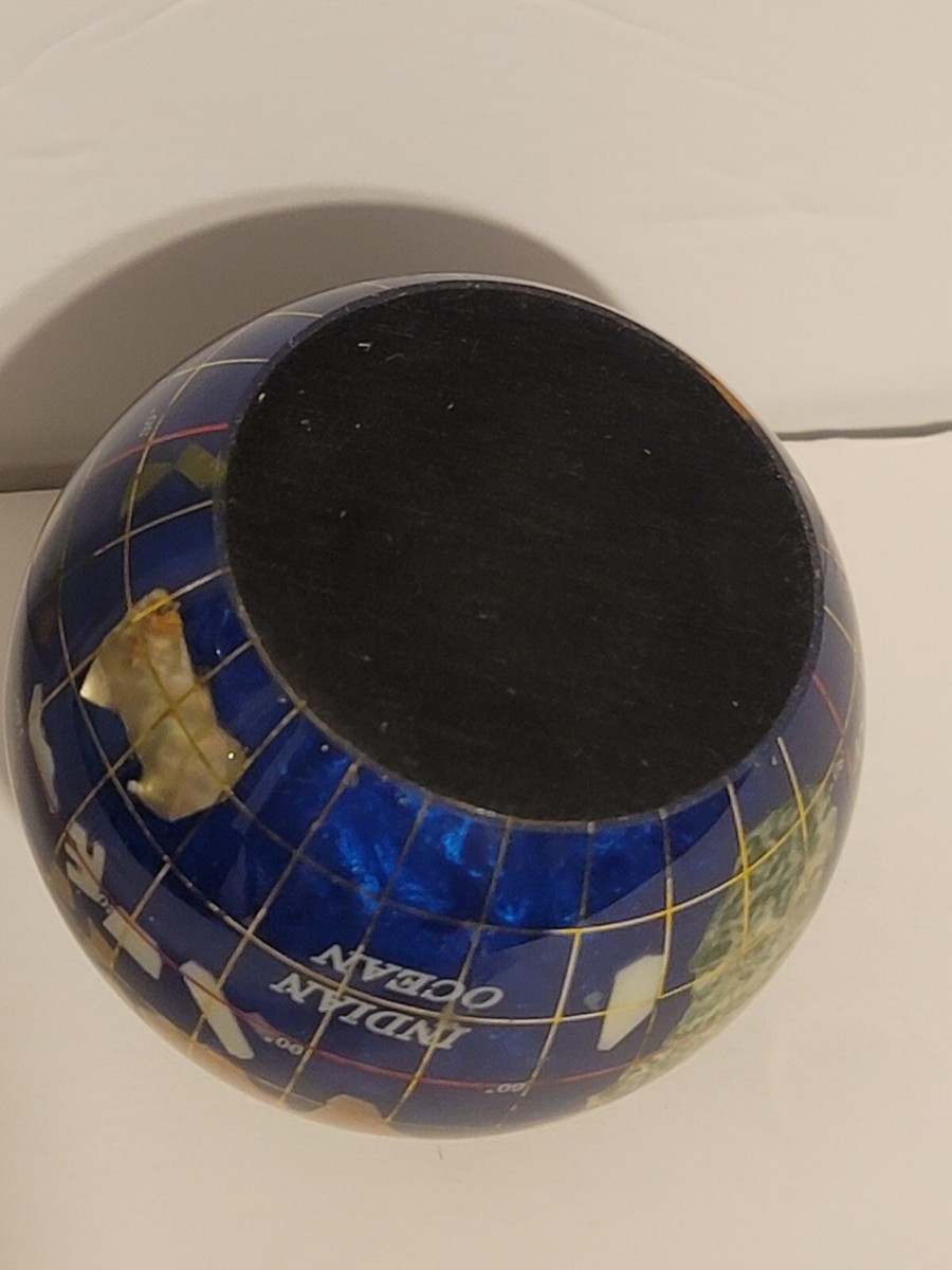 Inlaid World Globe Paperweight