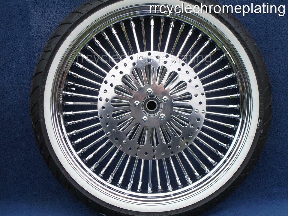 DNA 52 Spoke Chrome 21 Front Wheel Rotor Tire Harley Touring 00-07 Road ...