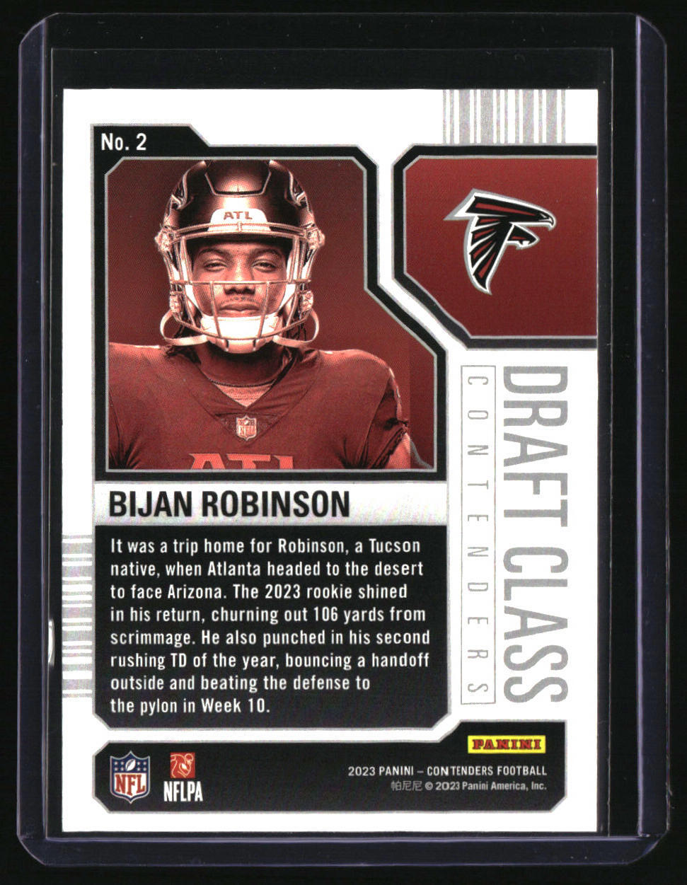 Bijan Robinson 2023 Panini #2 Contenders Falcons Red Draft Class Rookie ...
