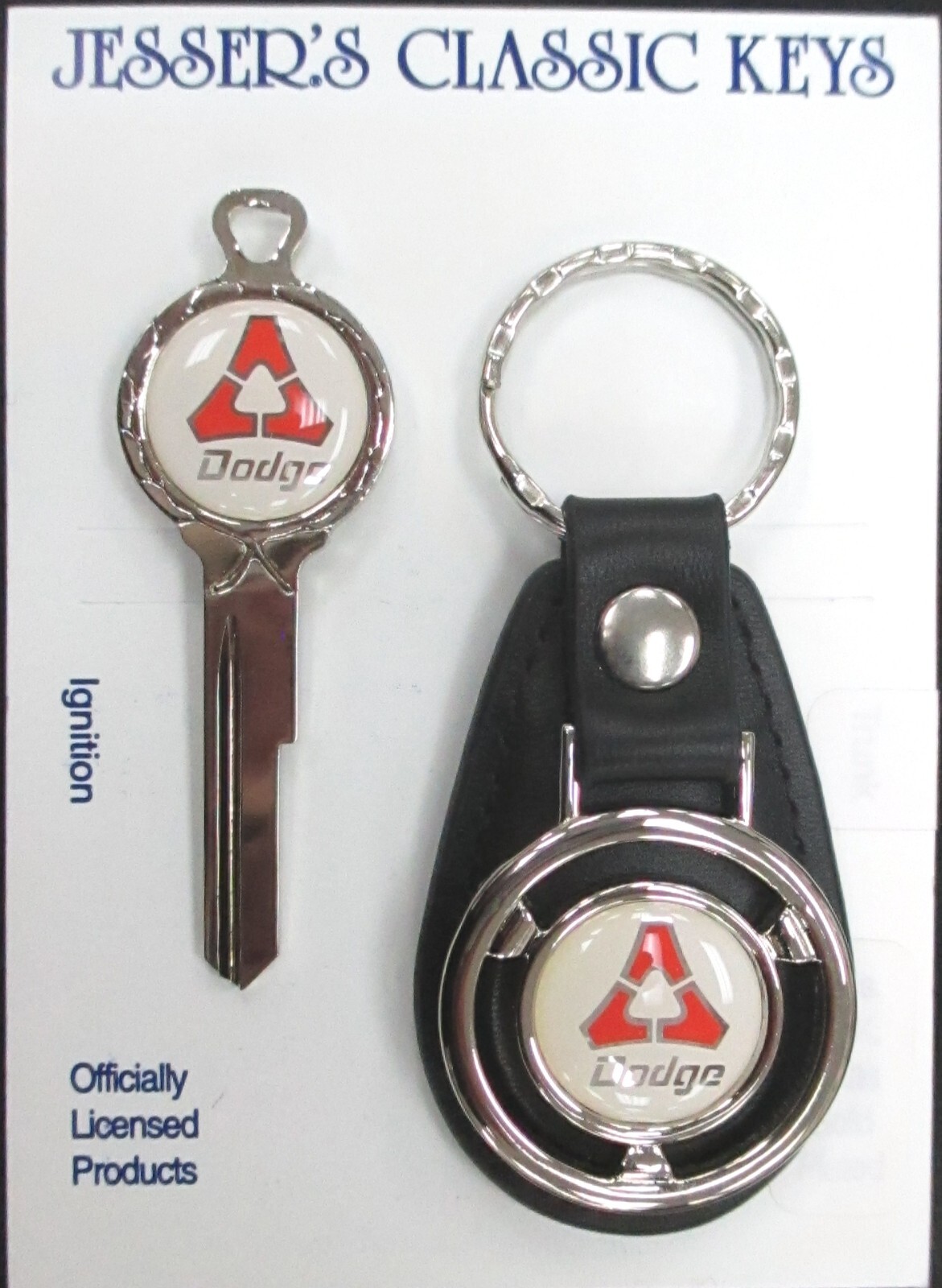 White DODGE Truck 2 pc Classic Key & Fob Fratzog Set 1981 1982 1983 ...