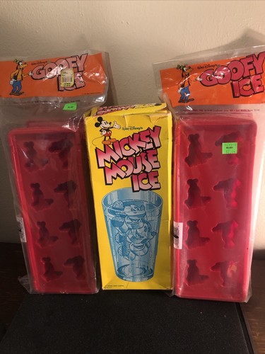 Vintage 1987 Disney lot 1-Mickey Mouse ice trays in box 2- Goofy Ice in ...