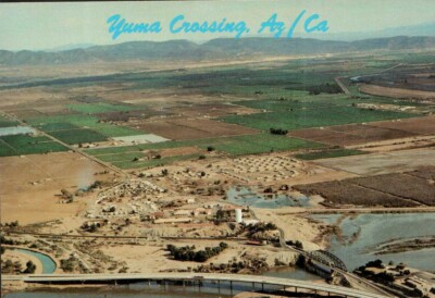 Chrome Postcard Yuma Crossing Arizona AZ California CA Border UNP ...
