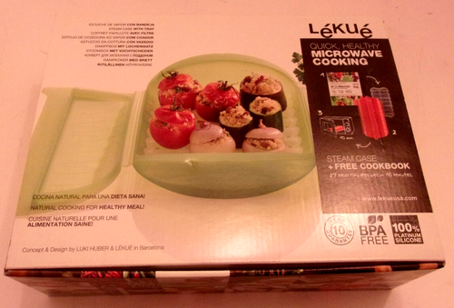 Lekue Microwave Silicone Steam Case Container w/Recipe Book Spain ...