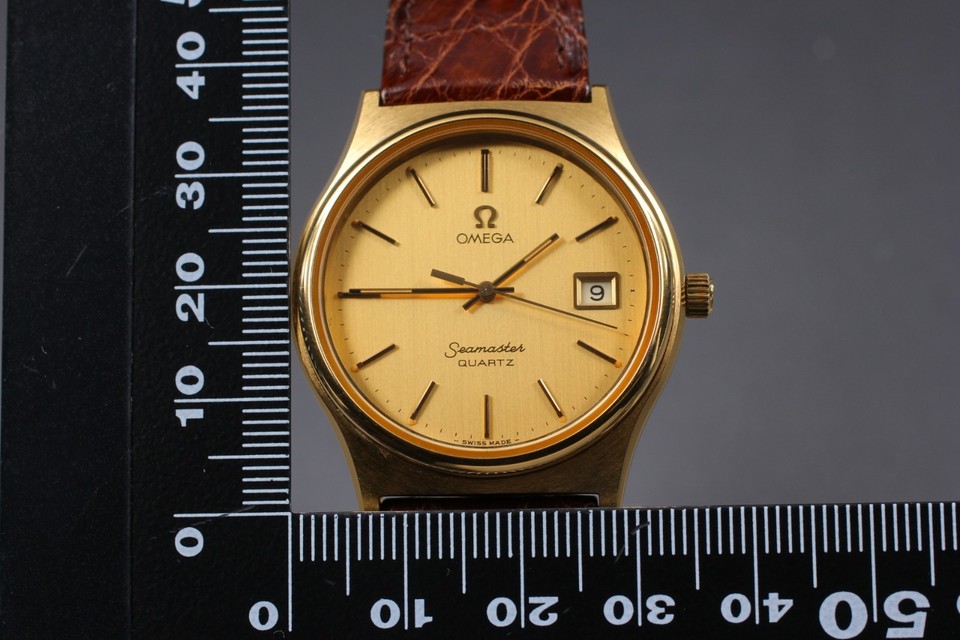 Vintage "As Is" OMEGA Seamaster Cal.1342 Push Crown Gold Quartz Men ...