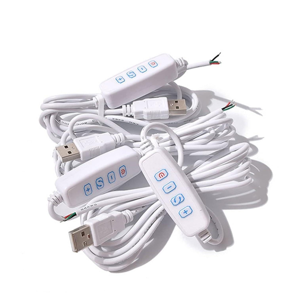 1 Pc White DC5V USB LED Dimmer Adapter LED Dimming Controlle Extension Cable wit | eBay