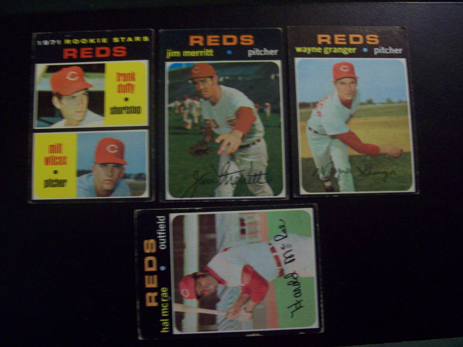 LOT OF 4-1971 CINCINNATI REDS TOPPS BASEBALL CARDS #'s 164, 177,379 ...