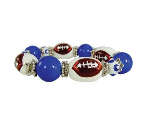 Indianapolis Colts Horseshoe Chunky Beaded Football Stretchie Wristlet ...