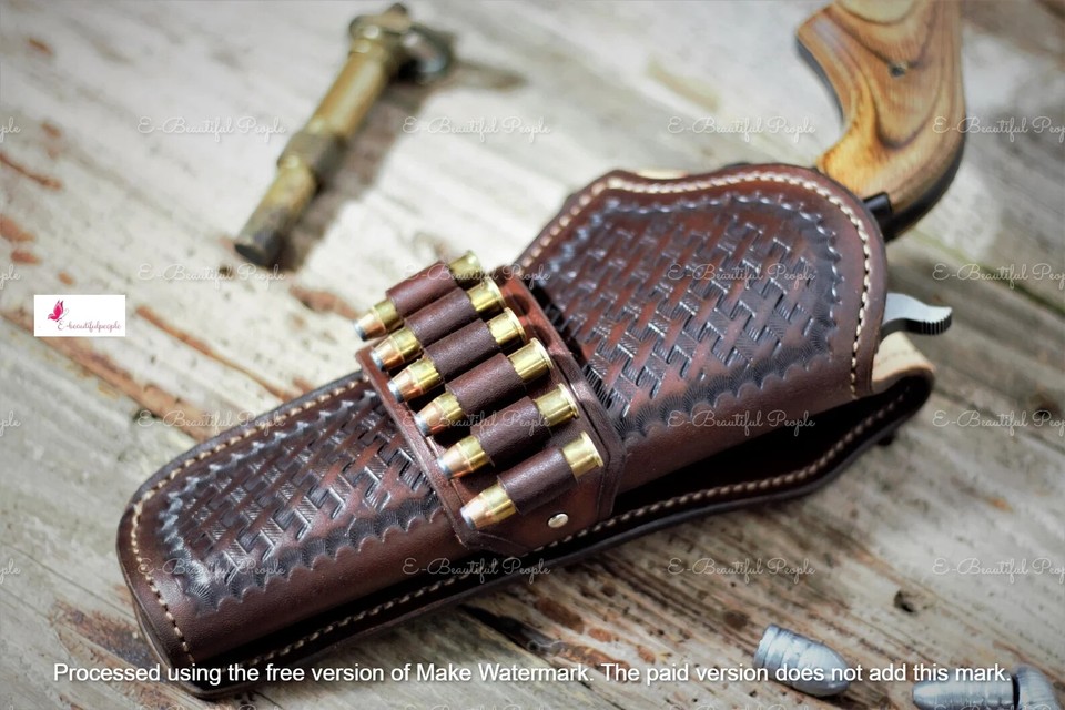 Bullet loops Caliber 22/38/44/45/357 Leather Holster Western basket ...