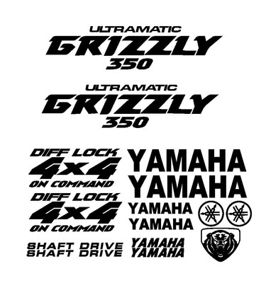 Sticker Decal Kit for Yamaha Grizzly 350 Fender Tank Emblem Graphic | eBay
