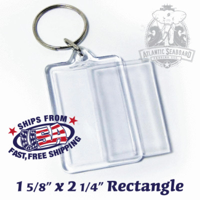 Rectangle Blank Acrylic Photo Insert Keychain-Choose Quantity-FREE SHIP ...