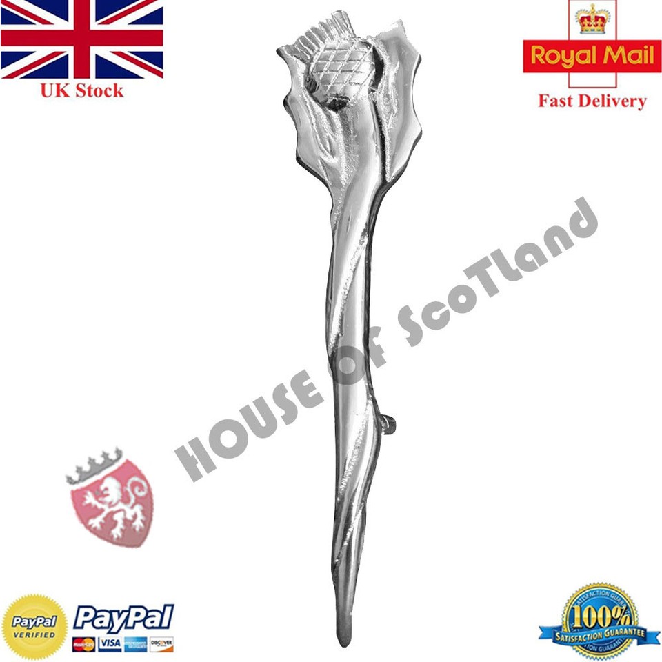 Scottish Kilt Pins Various Design Chrome Finish 4" Highland Pin ...