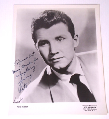 SIGNED PETER HANLEY 8X10 B&W PROMO PRESS PHOTO POP VOCAL SINGER | eBay