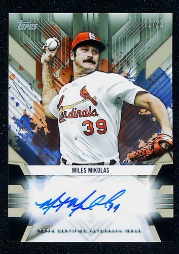 2022 Topps UK Edition Superstars Autograph Gold Miles Mikolas AUTO 12/ ...