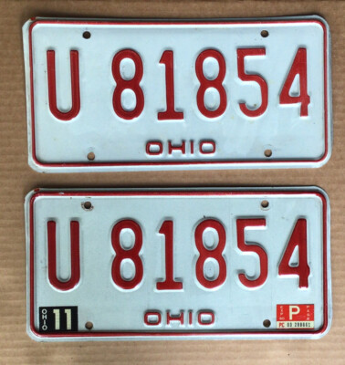 1980 Pair Ohio License Plates Plate Tag No U 81854 | eBay