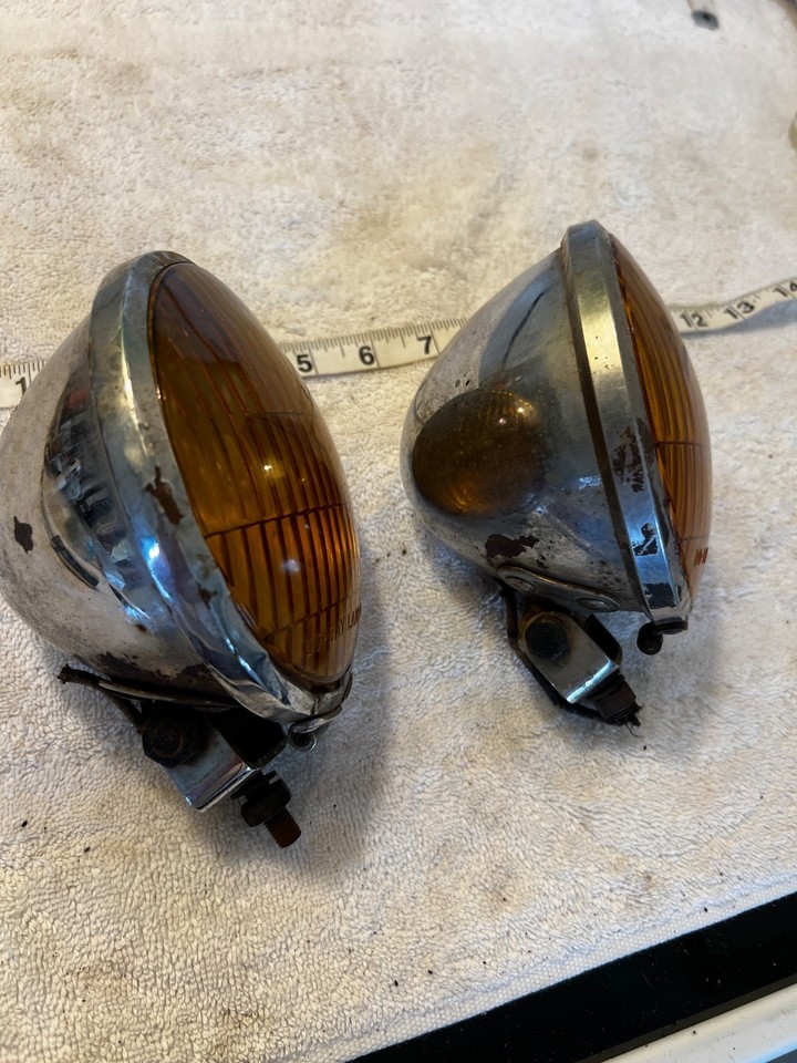 Vintage Do Ray 510 Old Chrome Spot Lights Fog Harley Flathead Knuckle ...