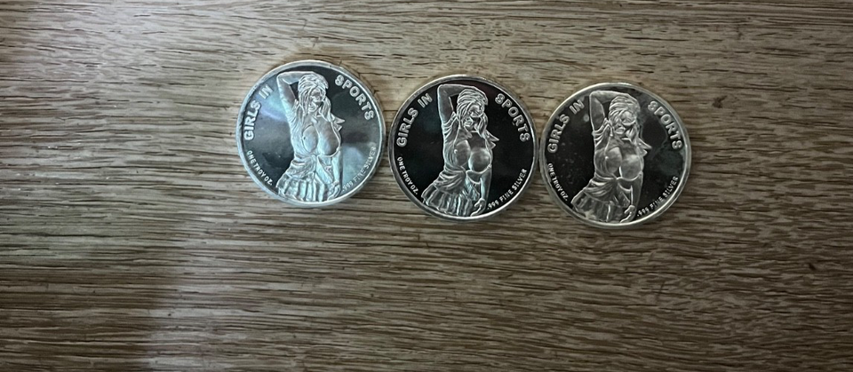 Three 1 oz. .999 Fine Nude Silver Coins (Girls In Sports) | eBay