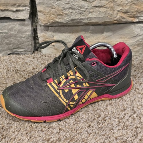 Reebok Womens CrossFit Shoes Size 6.5 Gray Pink Athletic Lace Up ...