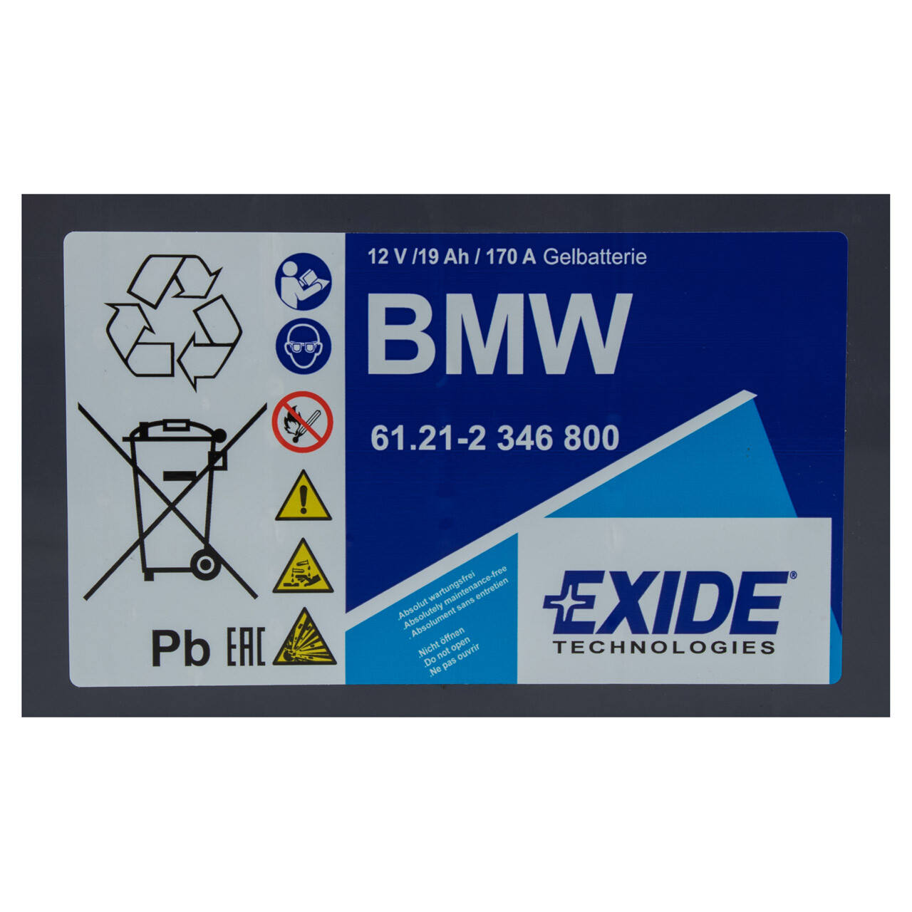 ORIGINAL BMW EXIDE GEL GEL12-19 Motorrad Batterie 12V 19Ah 61212346800 ...