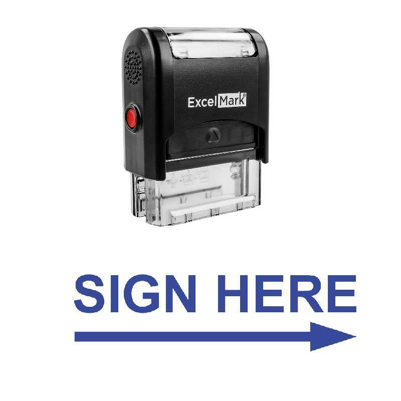 Arrow SIGN HERE Stamp - Self-Inking / Blue | eBay