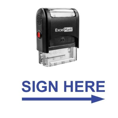 Arrow SIGN HERE Stamp - Self-Inking / Blue | eBay