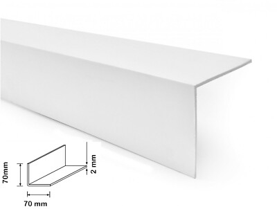 WHITE 100X100 mm and 70x70 mm, 1 METRE PLASTIC PVC CORNER 90 DEGREE ...