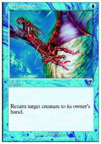 Heavy Play, English MTG Regular Unsummon 7th Edition Magic the ...