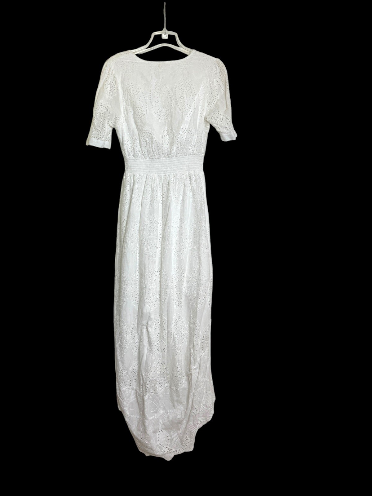 Solitaire Swim Womens Dress Large Boho White Eyelet Hi Low Beach ...