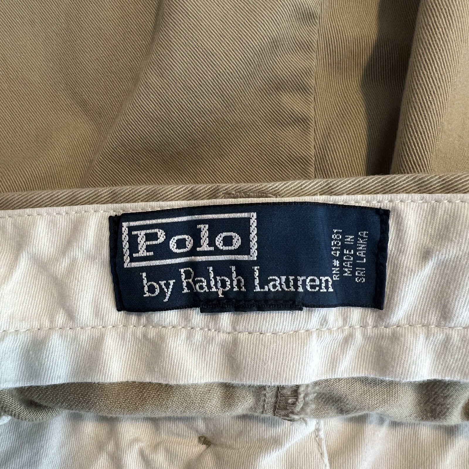 POLO Ralph Lauren Mens Embroidered Tennis Racket Beige Flat Front Pants ...